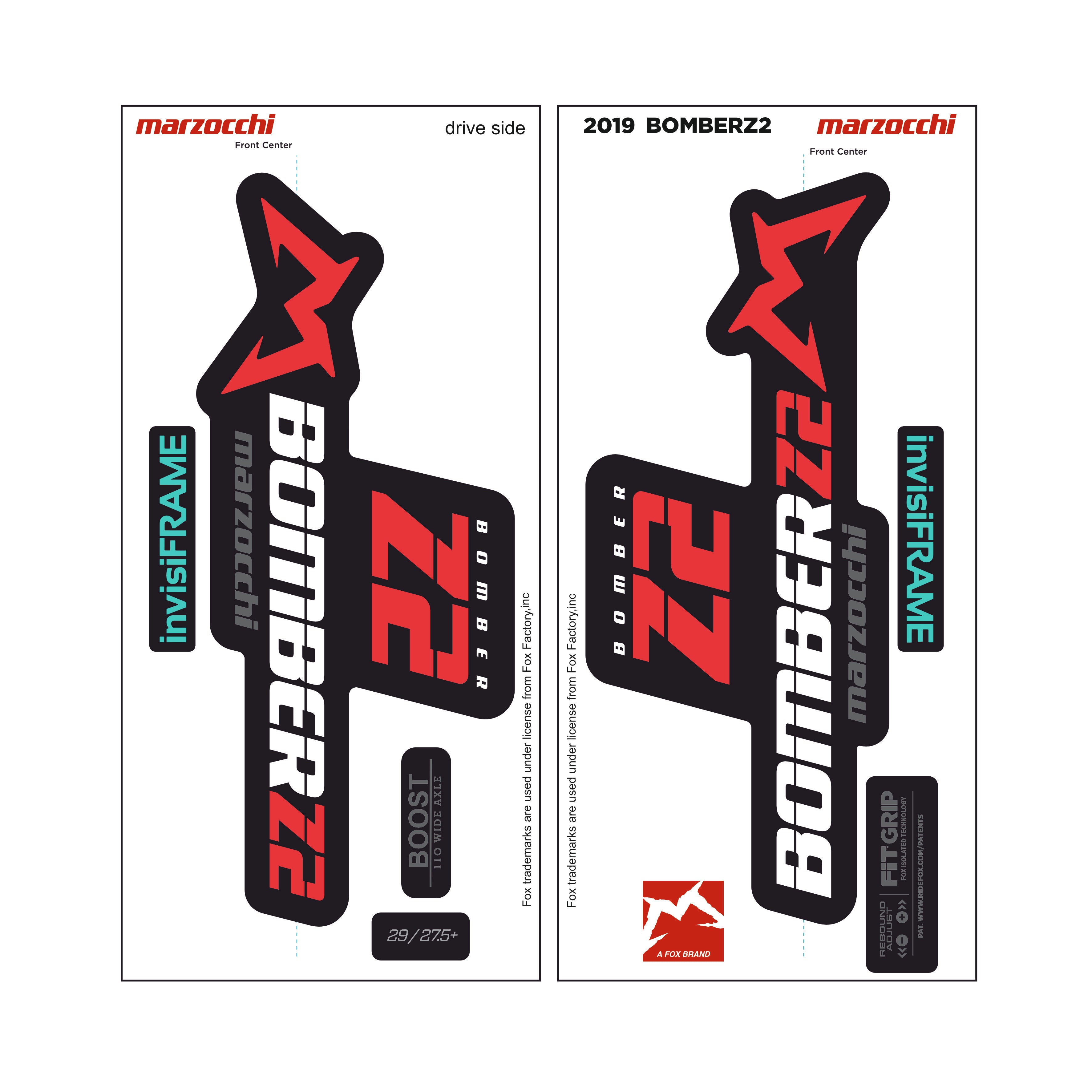 Marzocchi Bomber Z2 2019 Decals | invisiFRAME Custom Decals – invisiframe