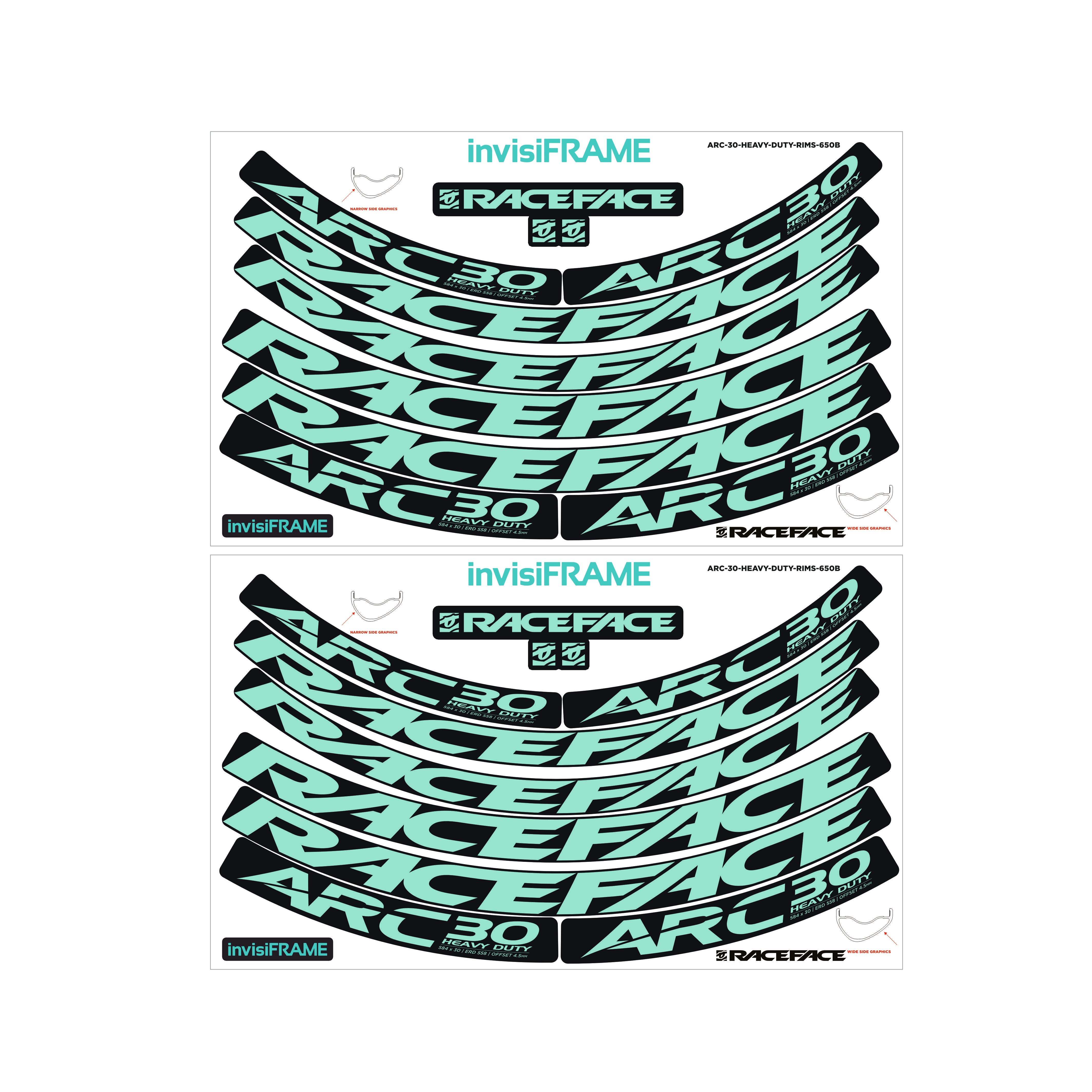 Raceface ARC 30 HD Offset Decals – invisiframe