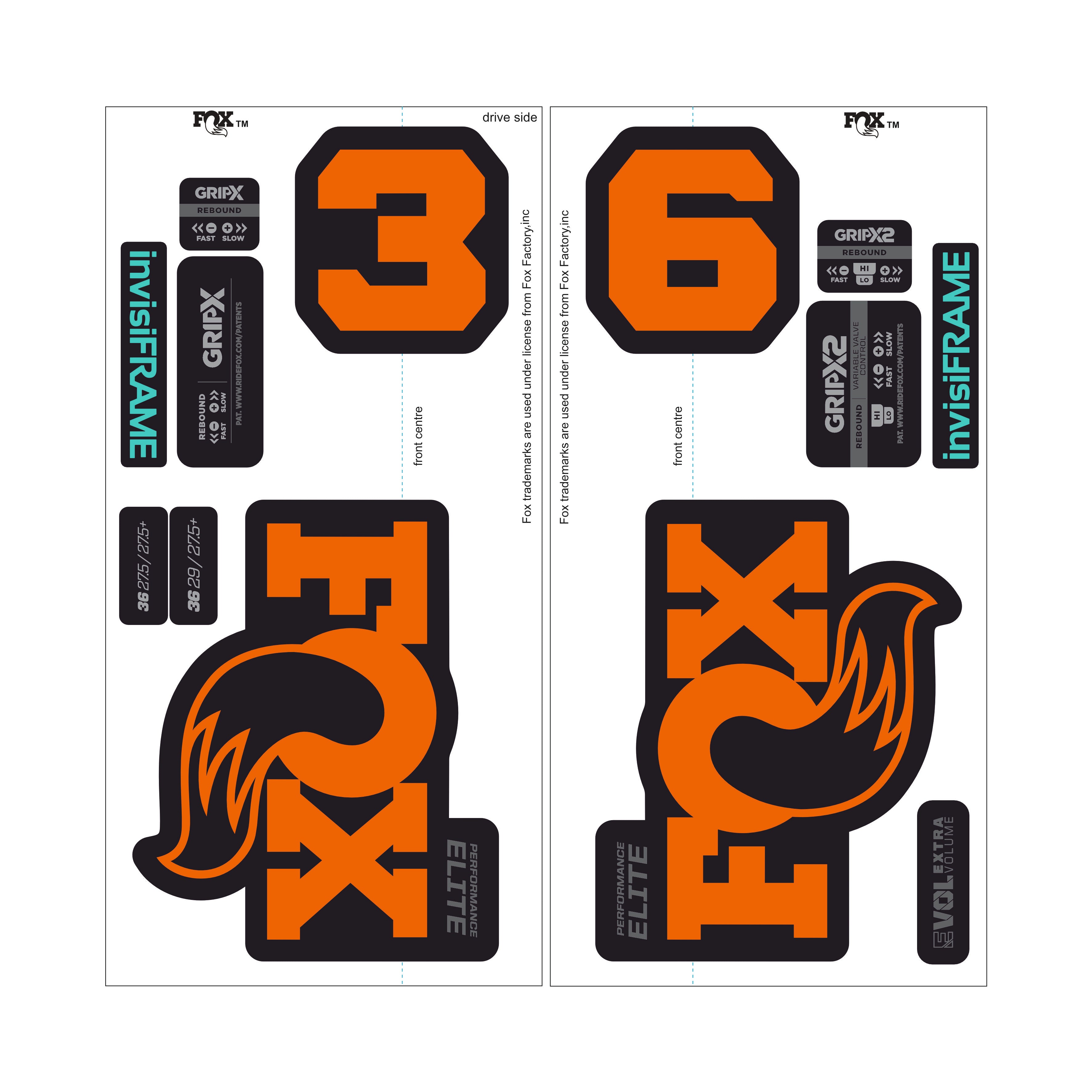 Fox 36 Performance Elite 2026 Decals – invisiframe
