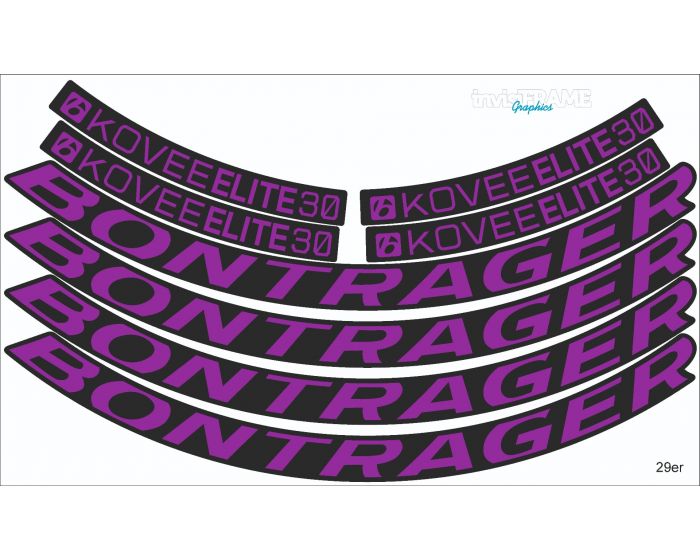 Bontrager Kovee Elite 30 29er Decals x2 Wheels | invisiFRAME Custom ...